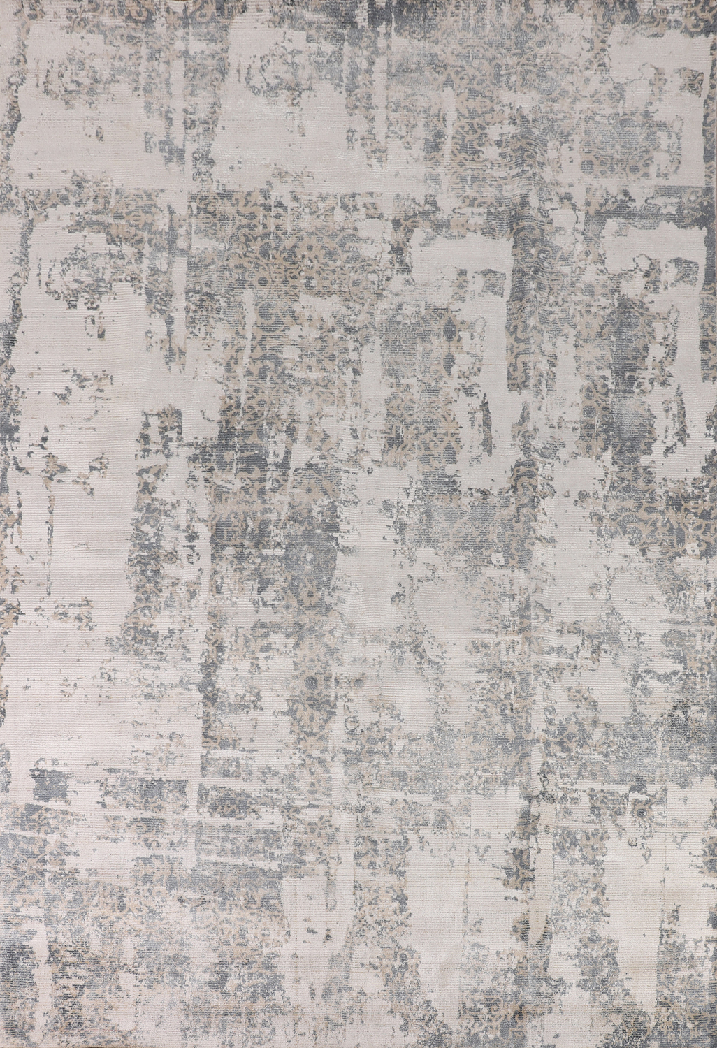 Ivory & Gray Wool Abstract Modern Area Rug 9x12