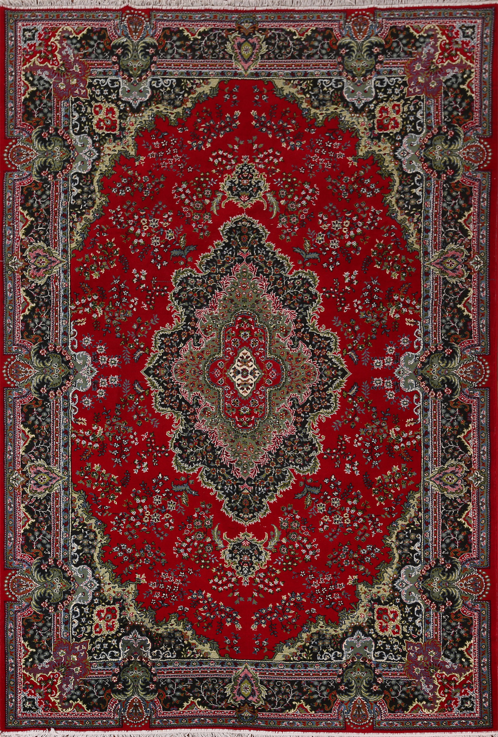 Victorian Style Red Kashan Turkish Area Rug 7x10