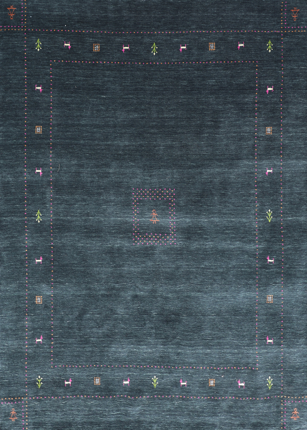 Dark Green Tribal Gabbeh Indian Area Rug 8x10