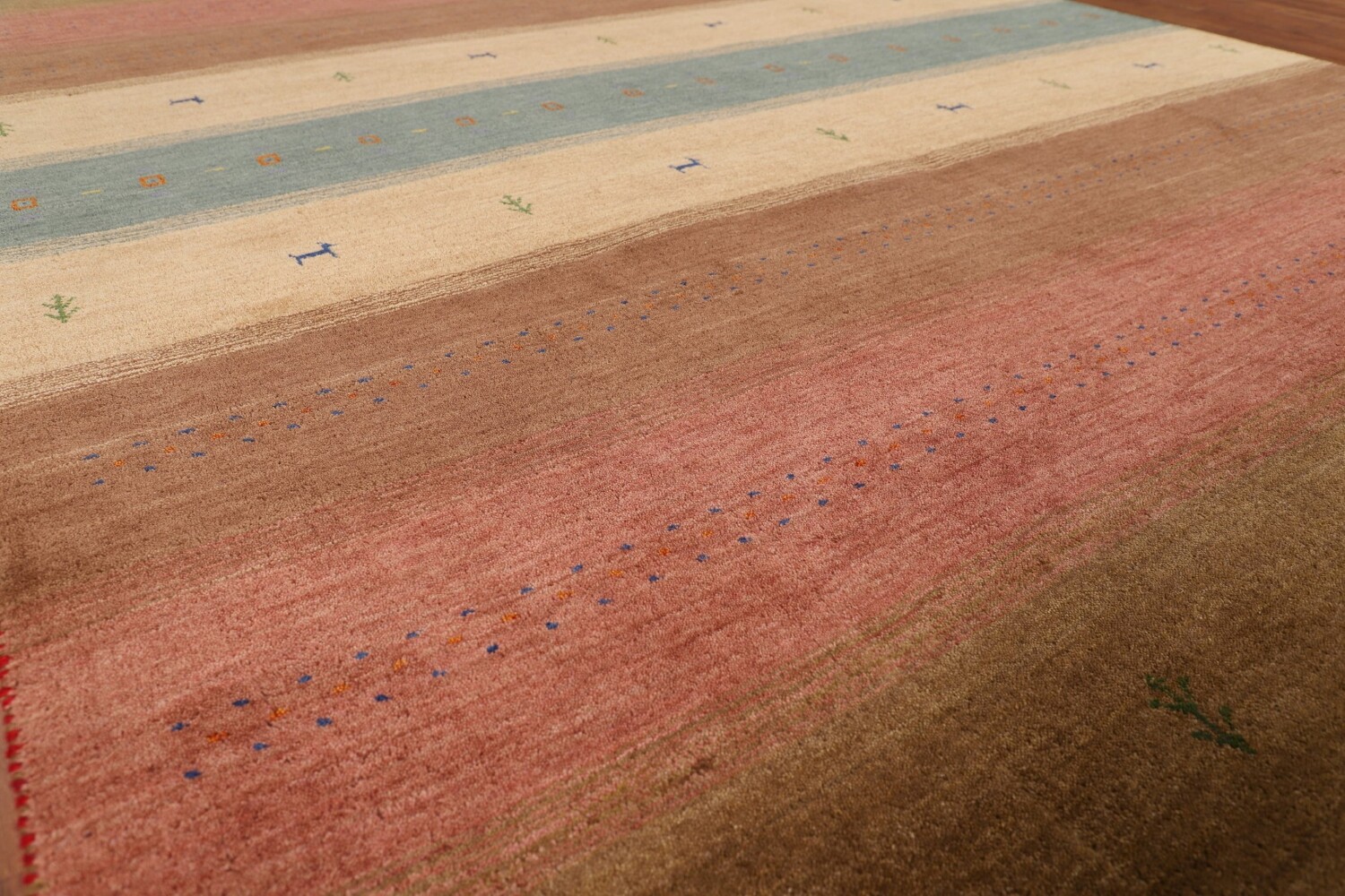 Striped Tribal Gabbeh Indian Area Rug 8x10