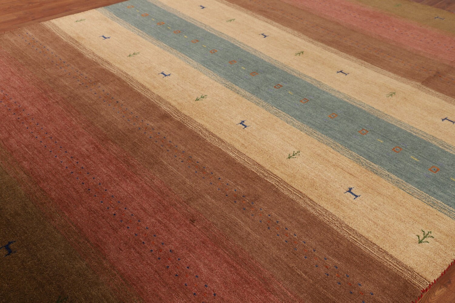 Striped Tribal Gabbeh Indian Area Rug 8x10