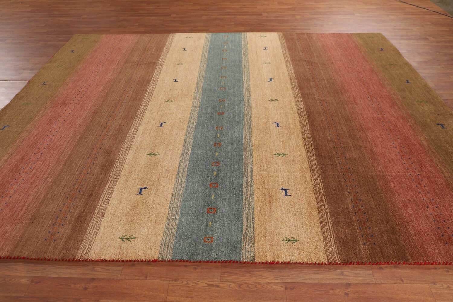 Striped Tribal Gabbeh Indian Area Rug 8x10