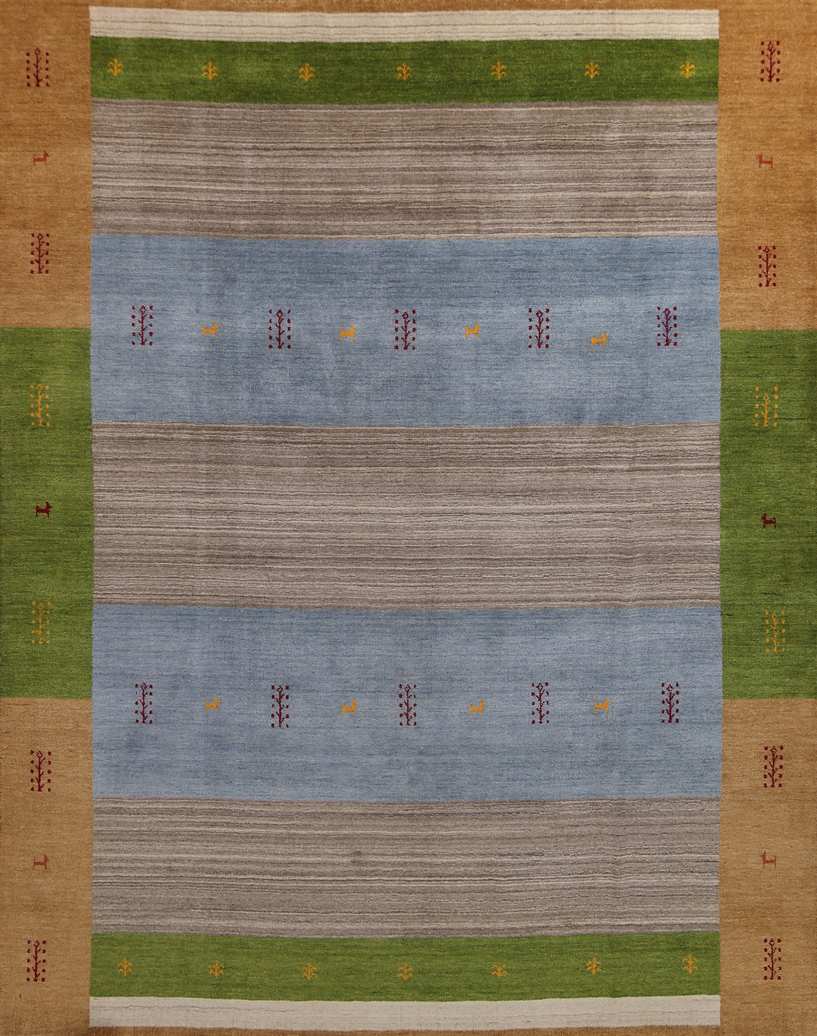 Little Animals Striped Gabbeh Oriental Area Rug 8x10