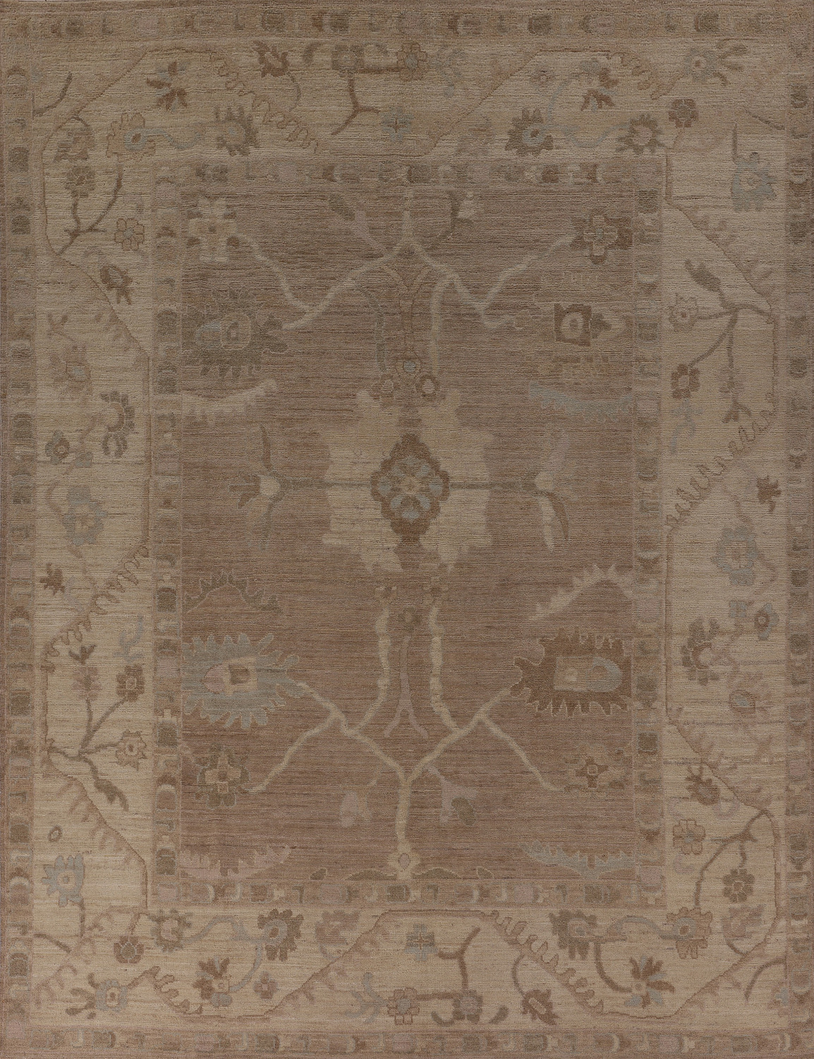 Handmade Oushak Vegetable Dye Turkish Area Rug 8x10