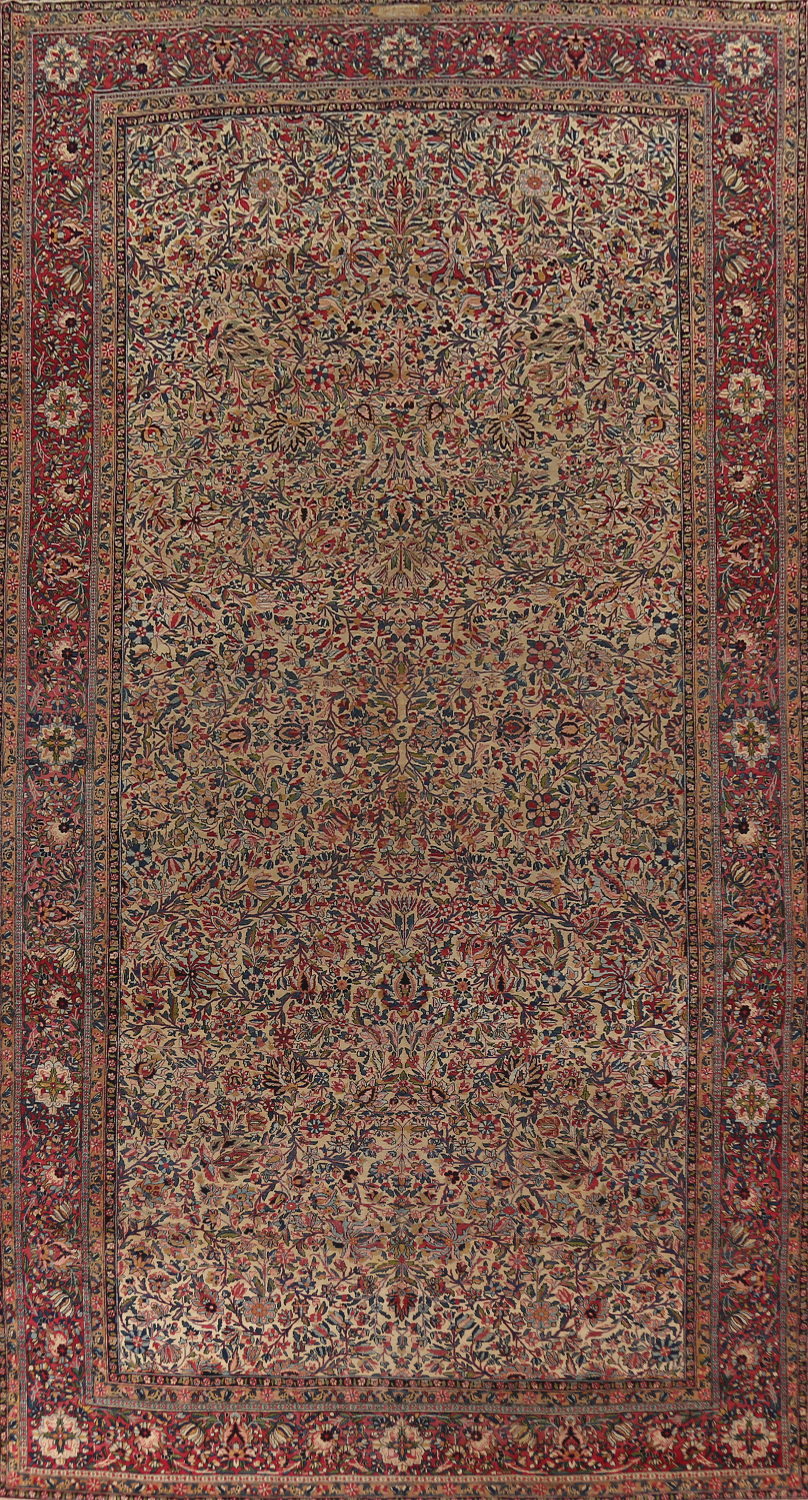 Pre-1900 Signed Kerman Ravar Persian Large Rug 10x20