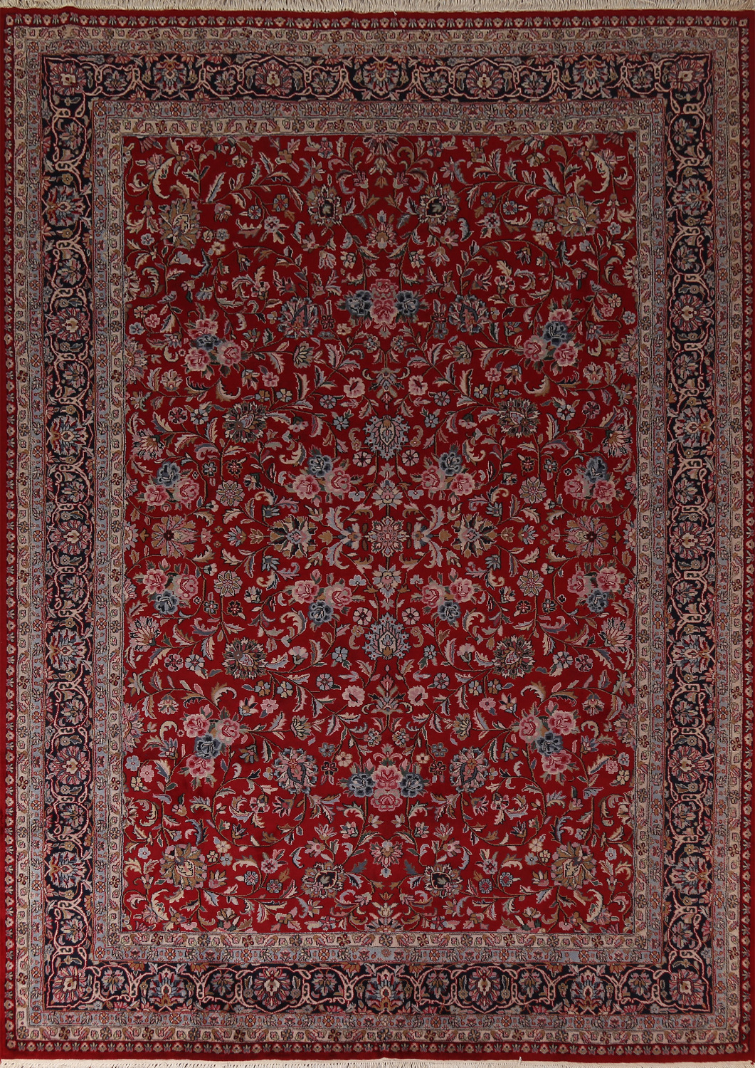 All-Over Floral Red Kashan Oriental Area Rug 8x12