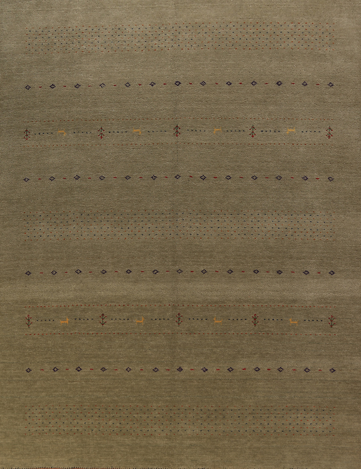 Tribal Green Wool Gabbeh Oriental Area Rug 8x10