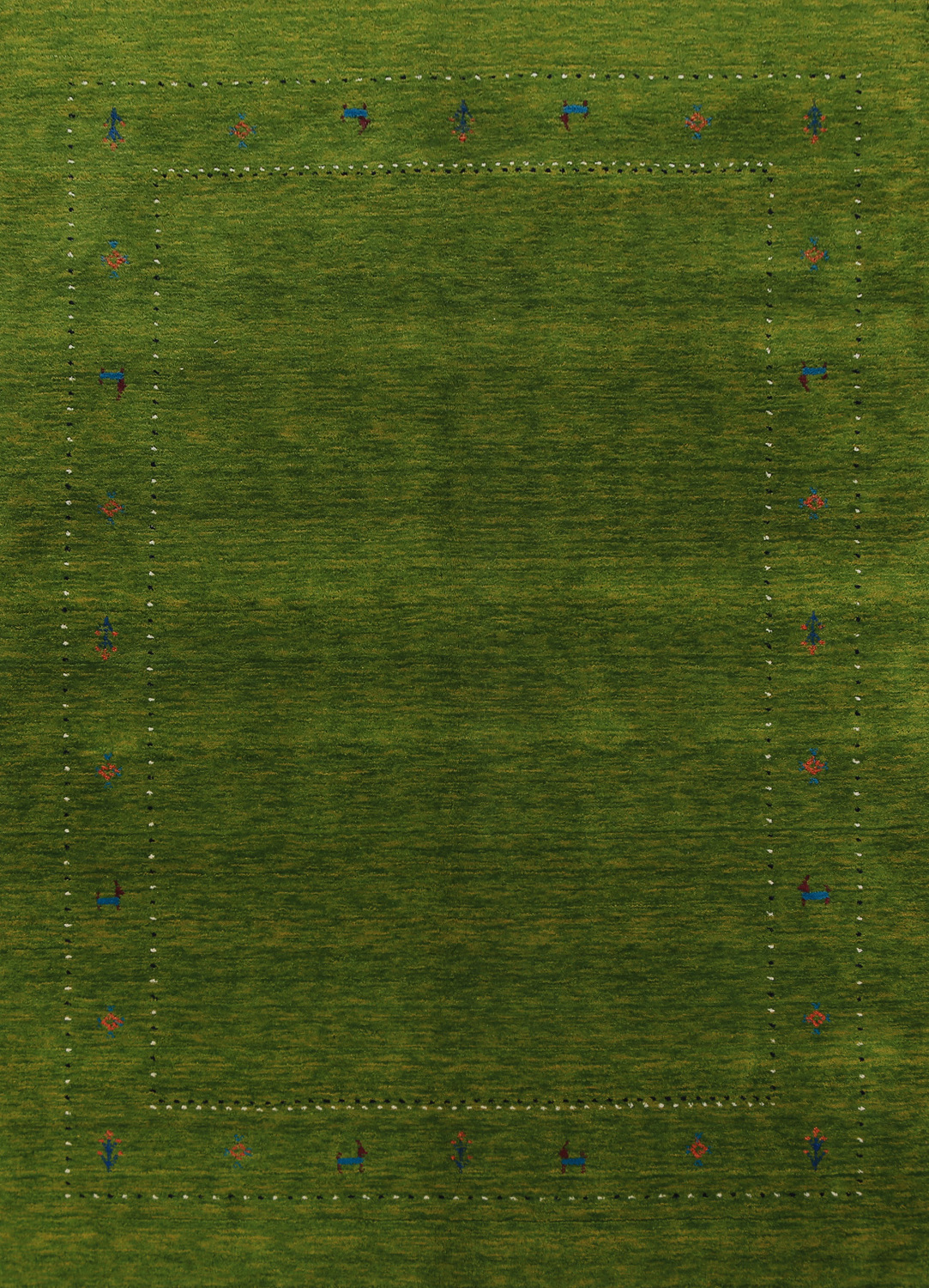 Wool Green Handmade Gabbeh Oriental Area Rug 5x8