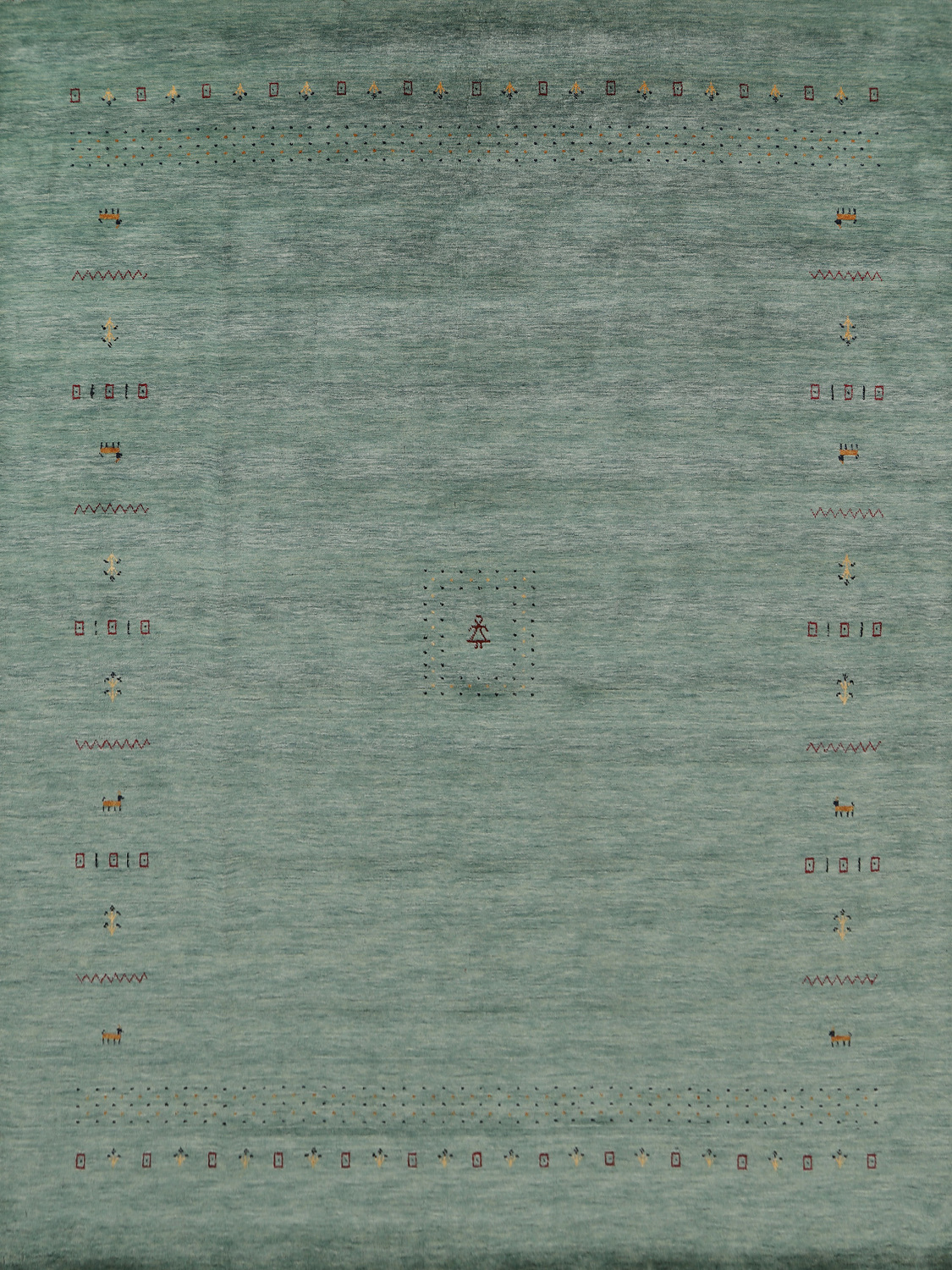 Tribal Green Gabbeh Indian Area Rug 8x10