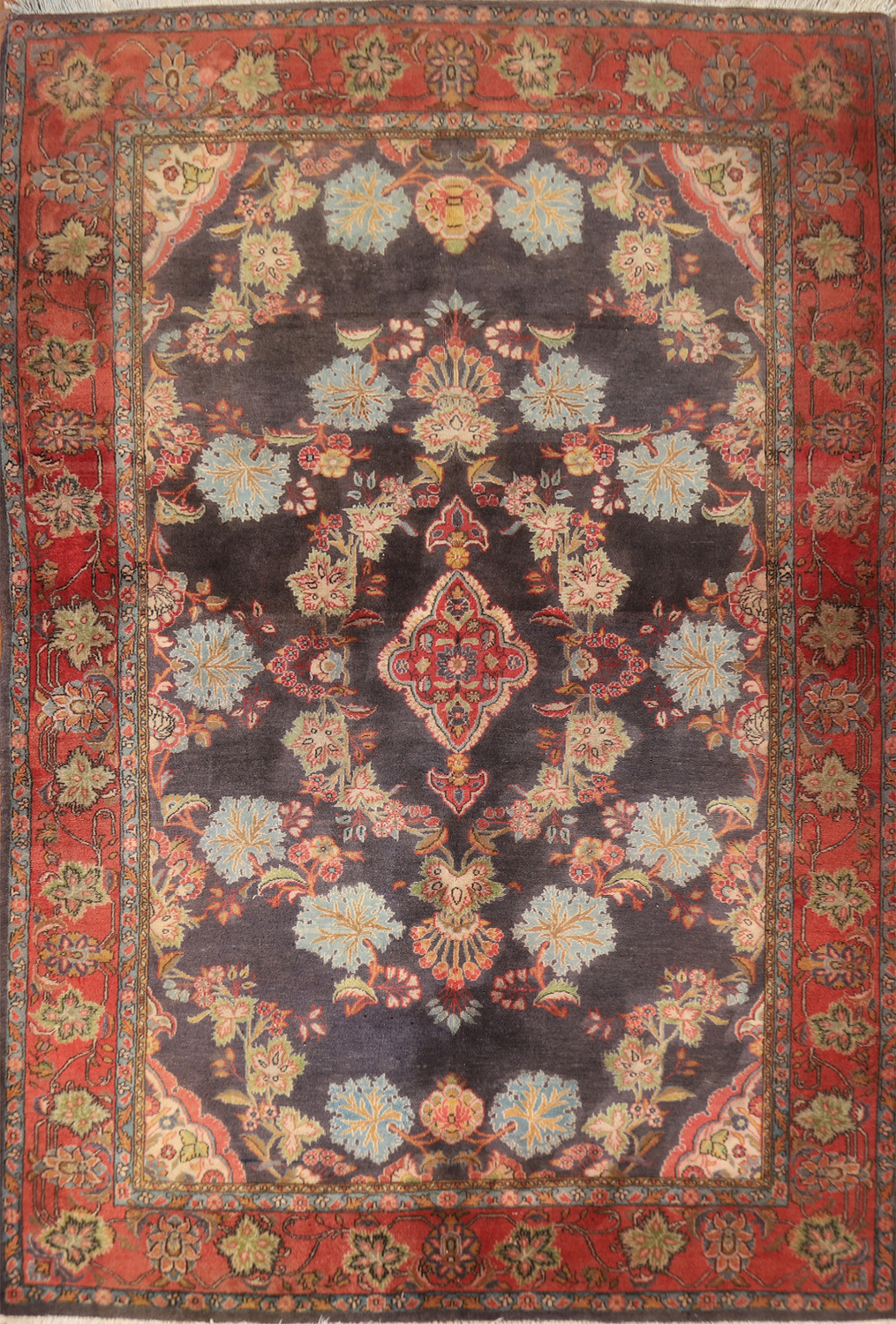 Handmade Floral Afshar Persian Rug 5x7
