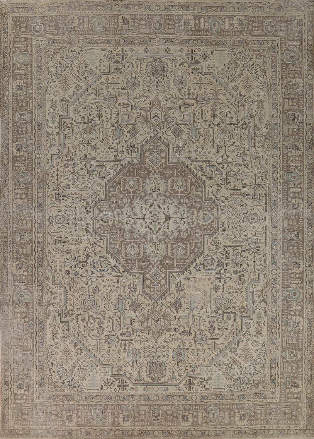 Geometric Wool Tabriz Persian Area Rug 10x13