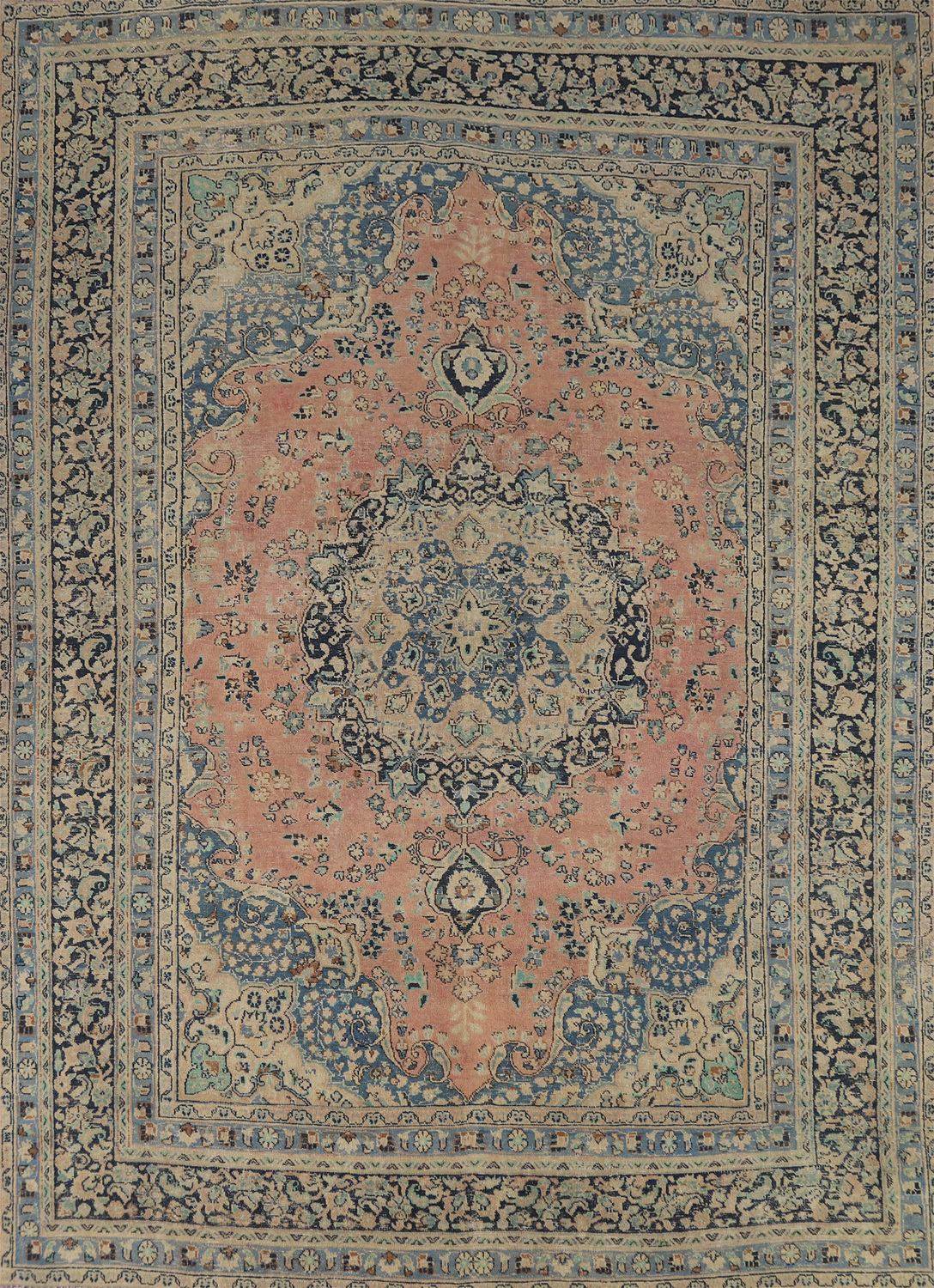 Handmade Floral Mashad Persian Area Rug 8x11