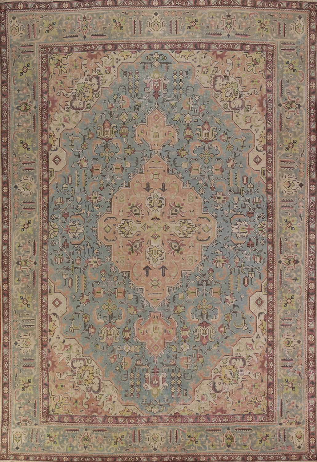 Handmade Blue Tabriz Persian Area Rug 8x11