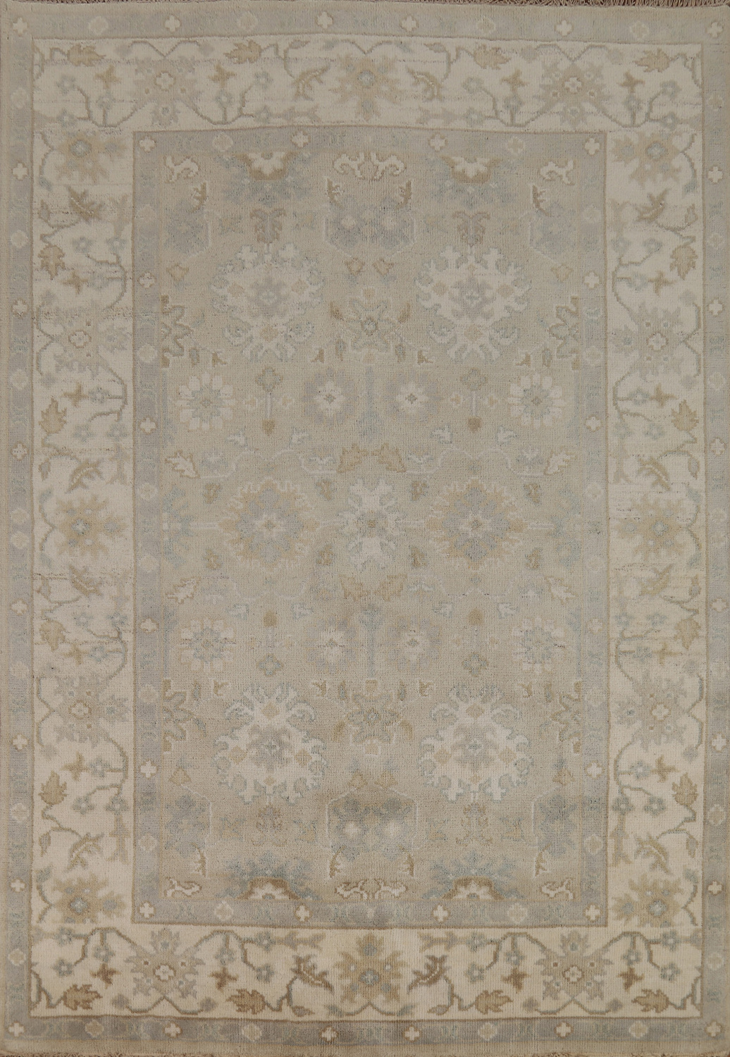 Earth Tone Wool Oushak Indian Area Rug 6x9