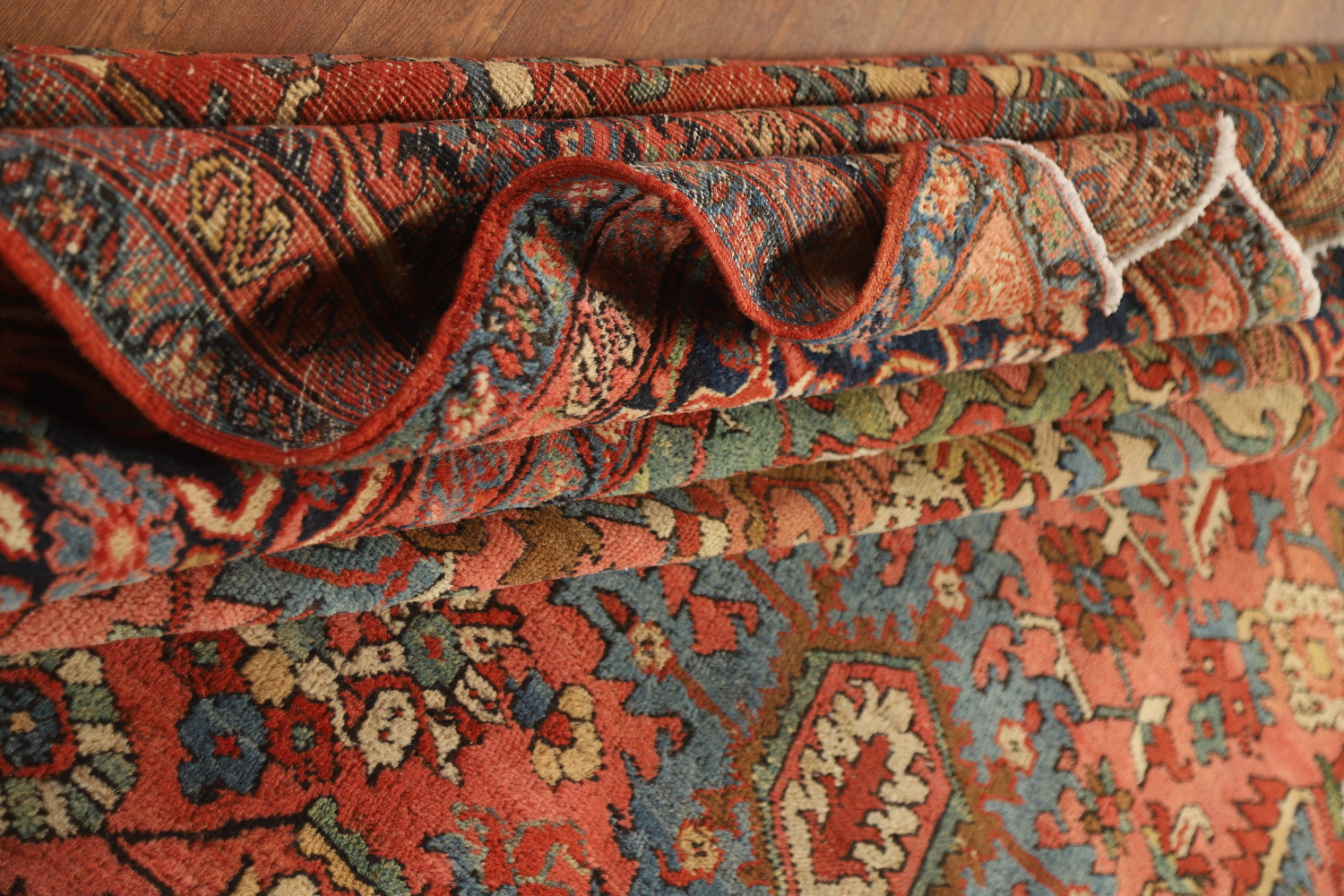 Pre-1900 Vegetable Dye Heriz Serapi Persian Large Rug 11x18