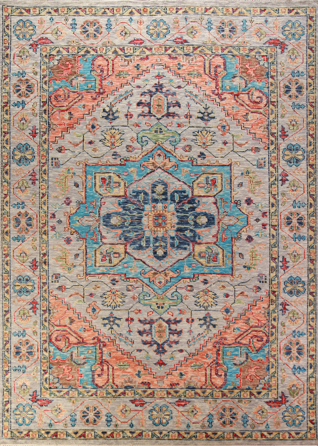 Geometric Heriz Serapi Indian Area Rug 9x12