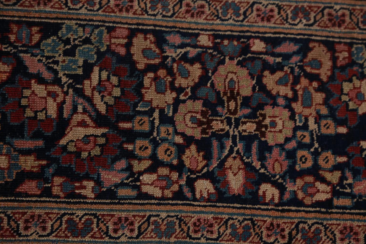 Pre-1900 Vegetable Dye Signed Mashad Persian Area Rug 10x13