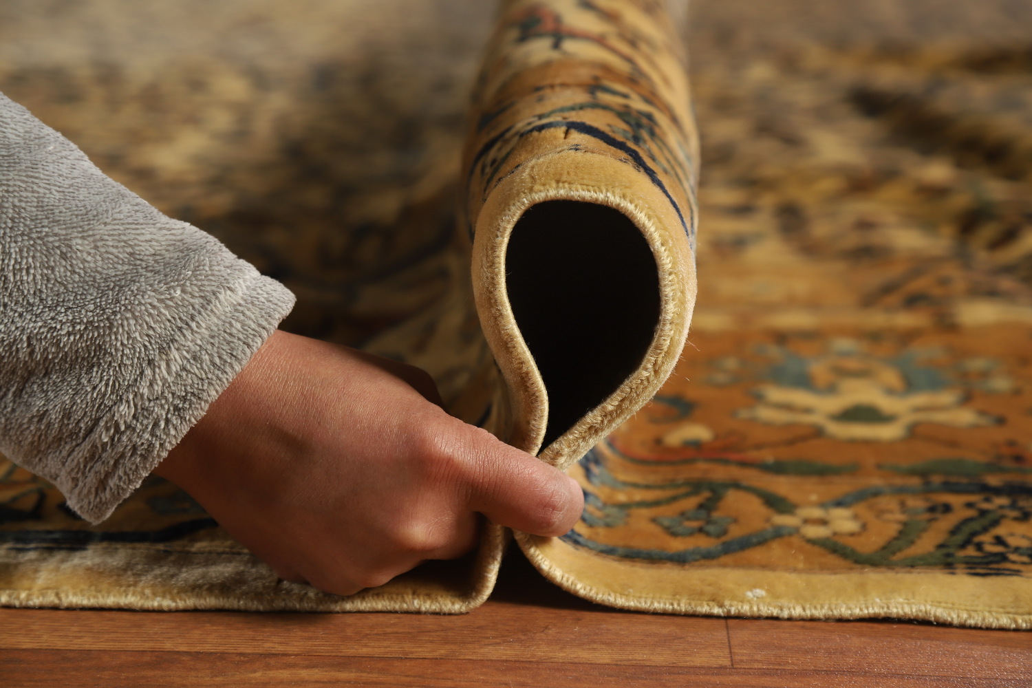 Antique Vegetable Dye Kerman Ravar Persian Large Rug 13x24