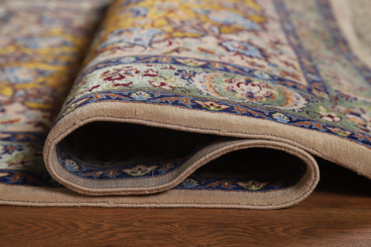 Antique Silk & Wool Signed Isfahan Vegetable Dye Persian Rug 2x3