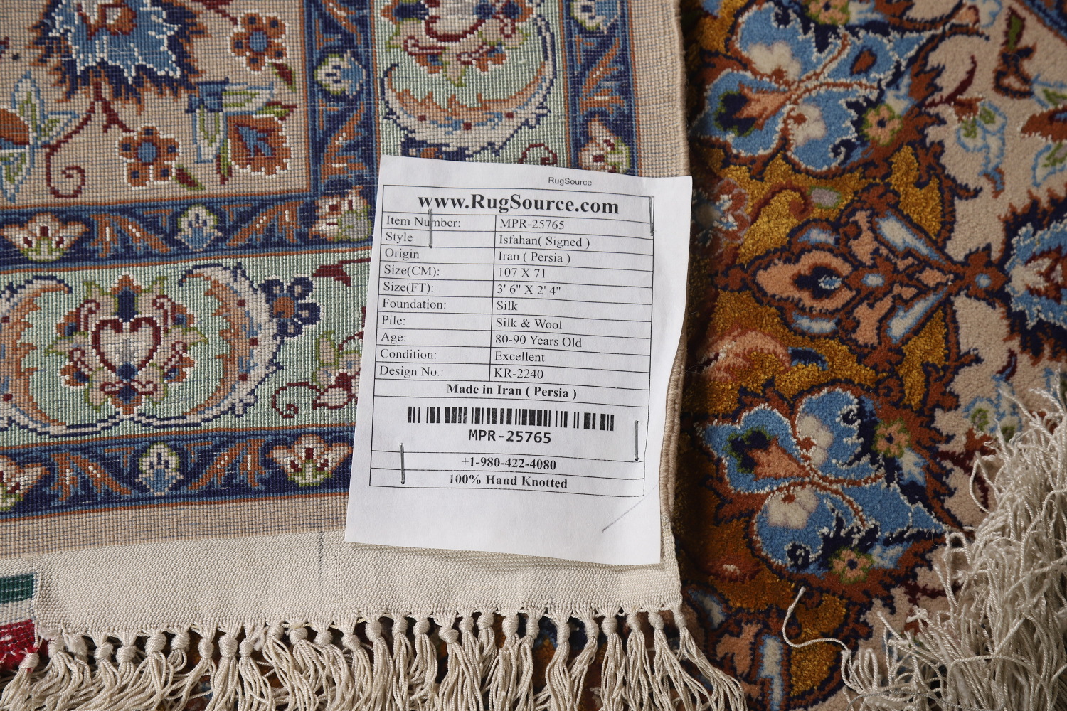 Antique Silk & Wool Signed Isfahan Vegetable Dye Persian Rug 2x3