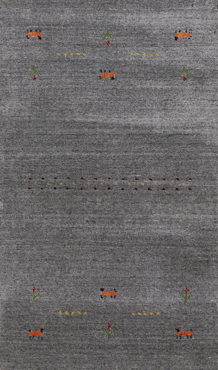 Gray Wool Gabbeh Indian Foyer Rug 2x4