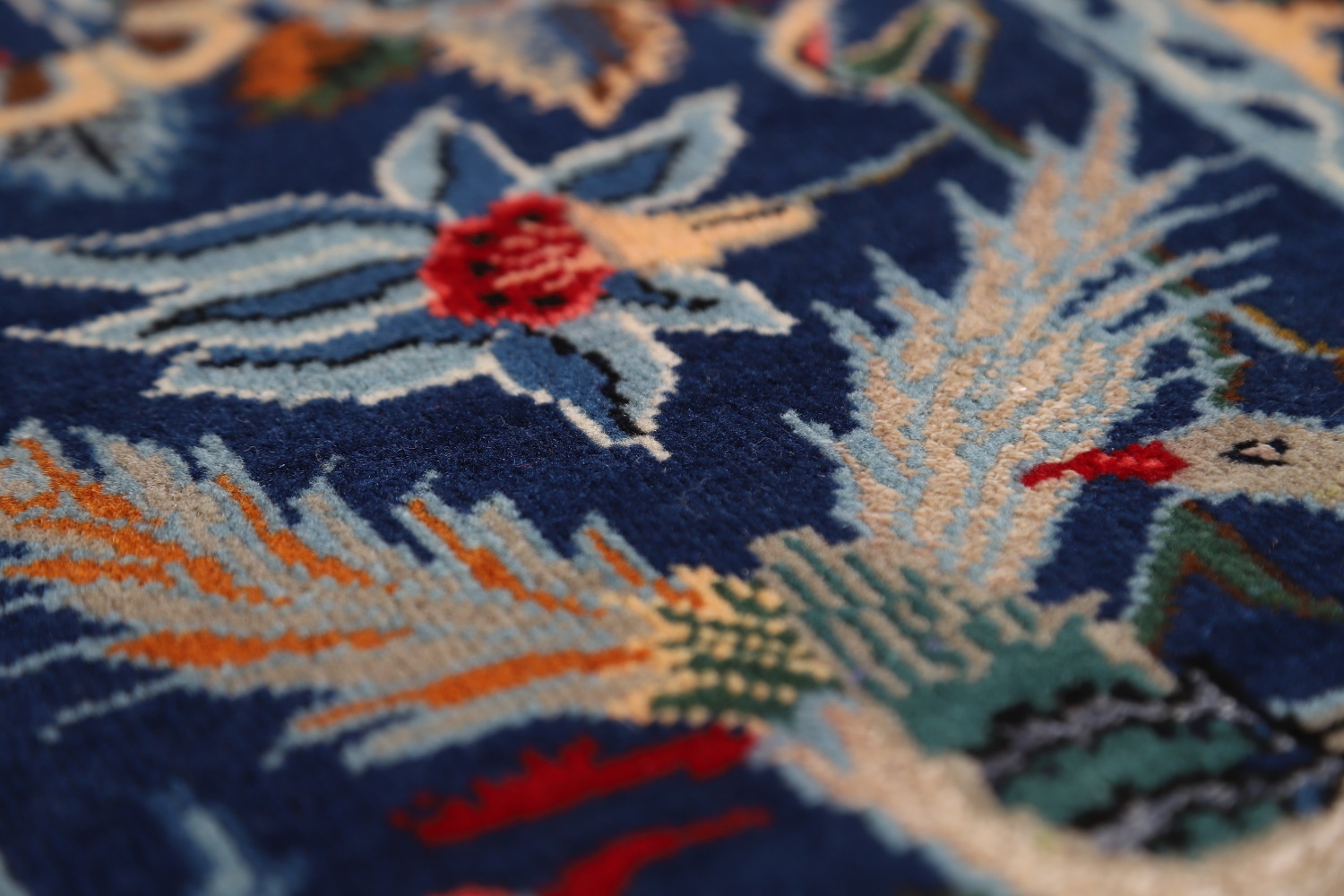 Vegetable Dye Animals Kashan Signed Persian Area Rug 10x13