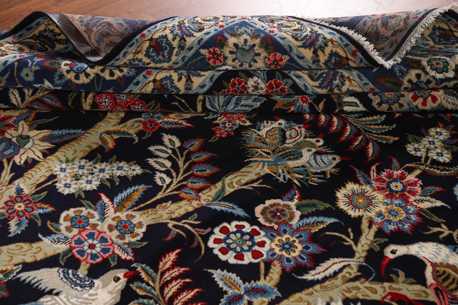 Vegetable Dye Animals Kashan Signed Persian Area Rug 10x13