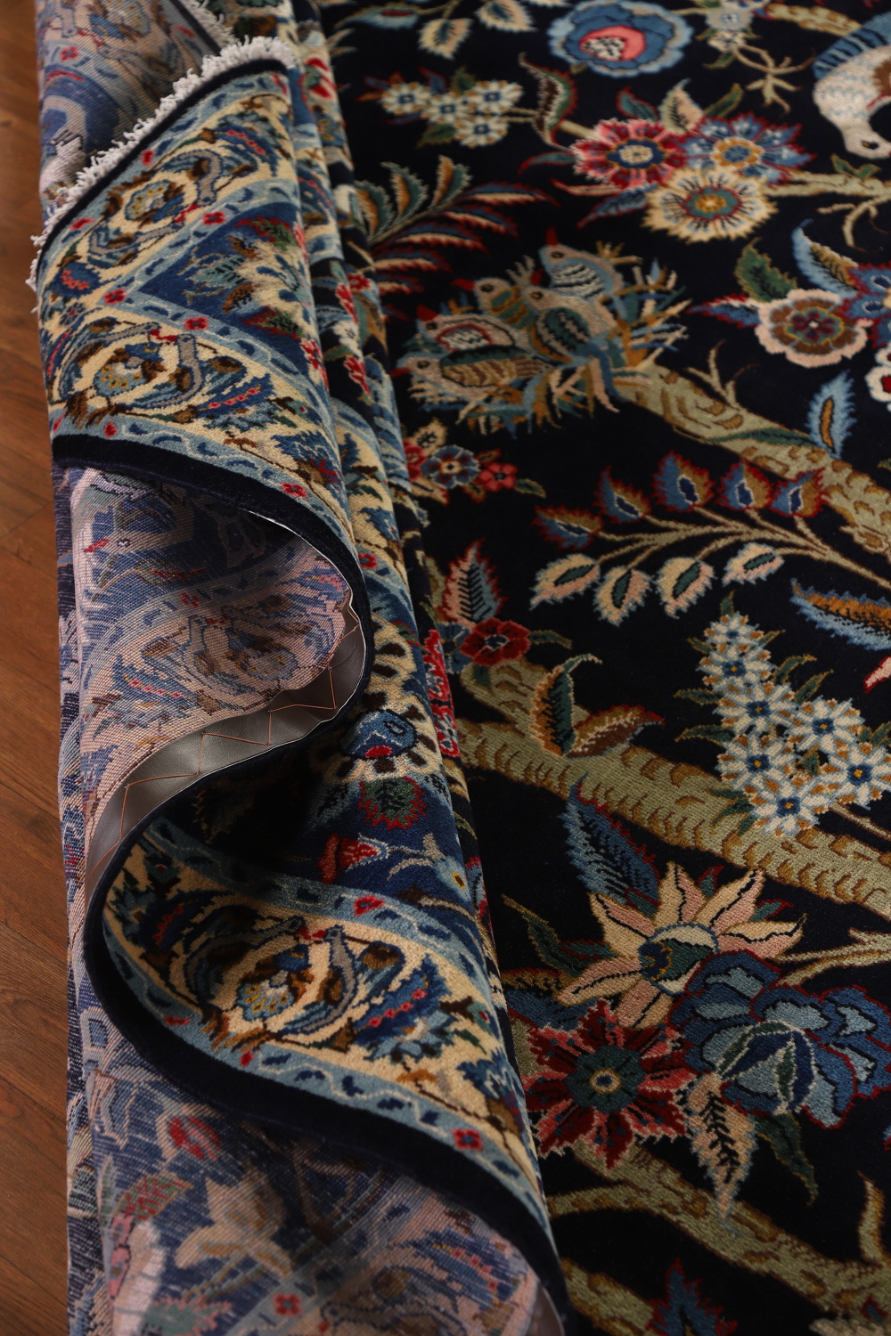 Vegetable Dye Animals Kashan Signed Persian Area Rug 10x13