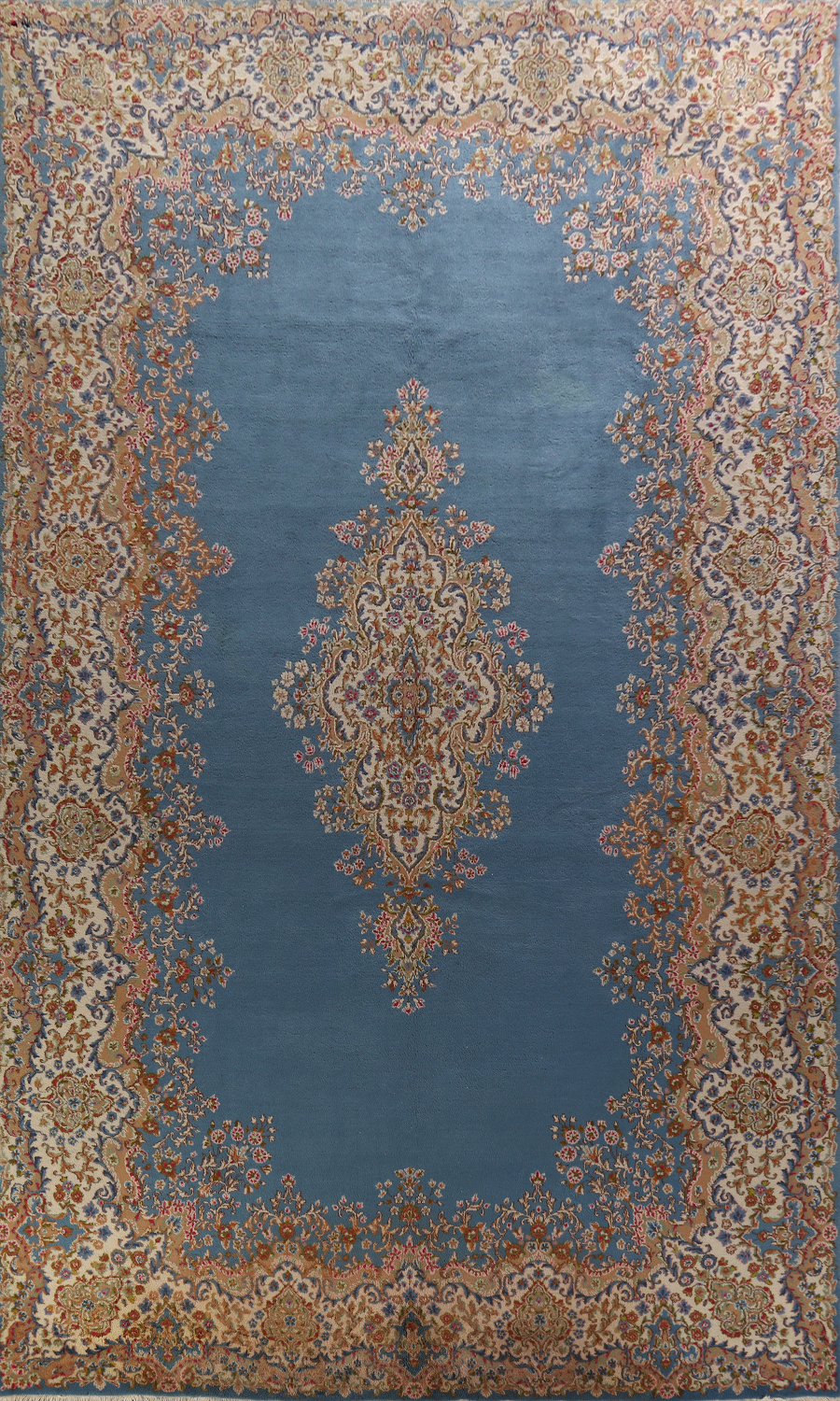 Vegetable Dye Blue Kerman Persian Large Rug 10x18