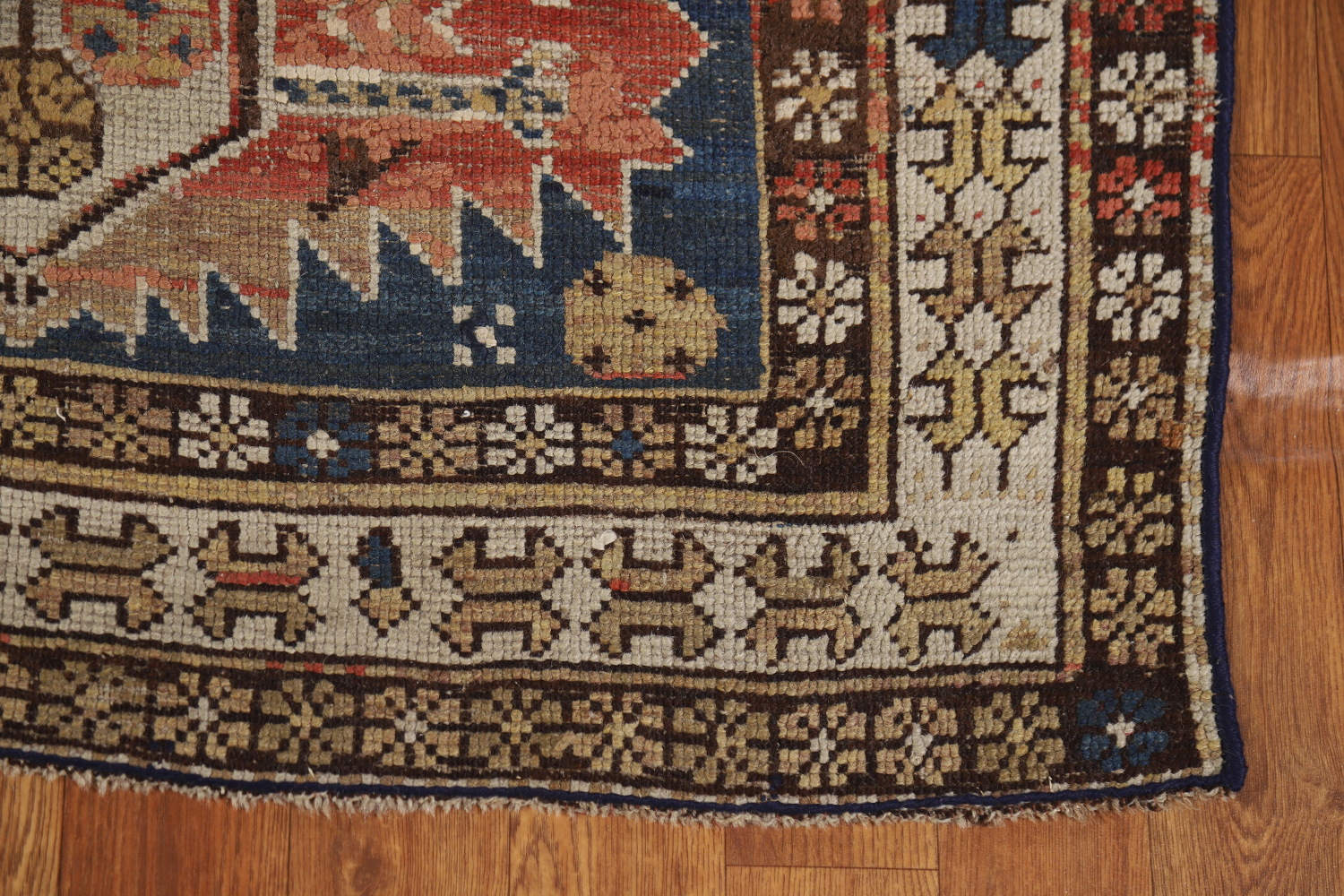 Pre-1900 Antique Kazak Vegetable Dye Rug 3x5