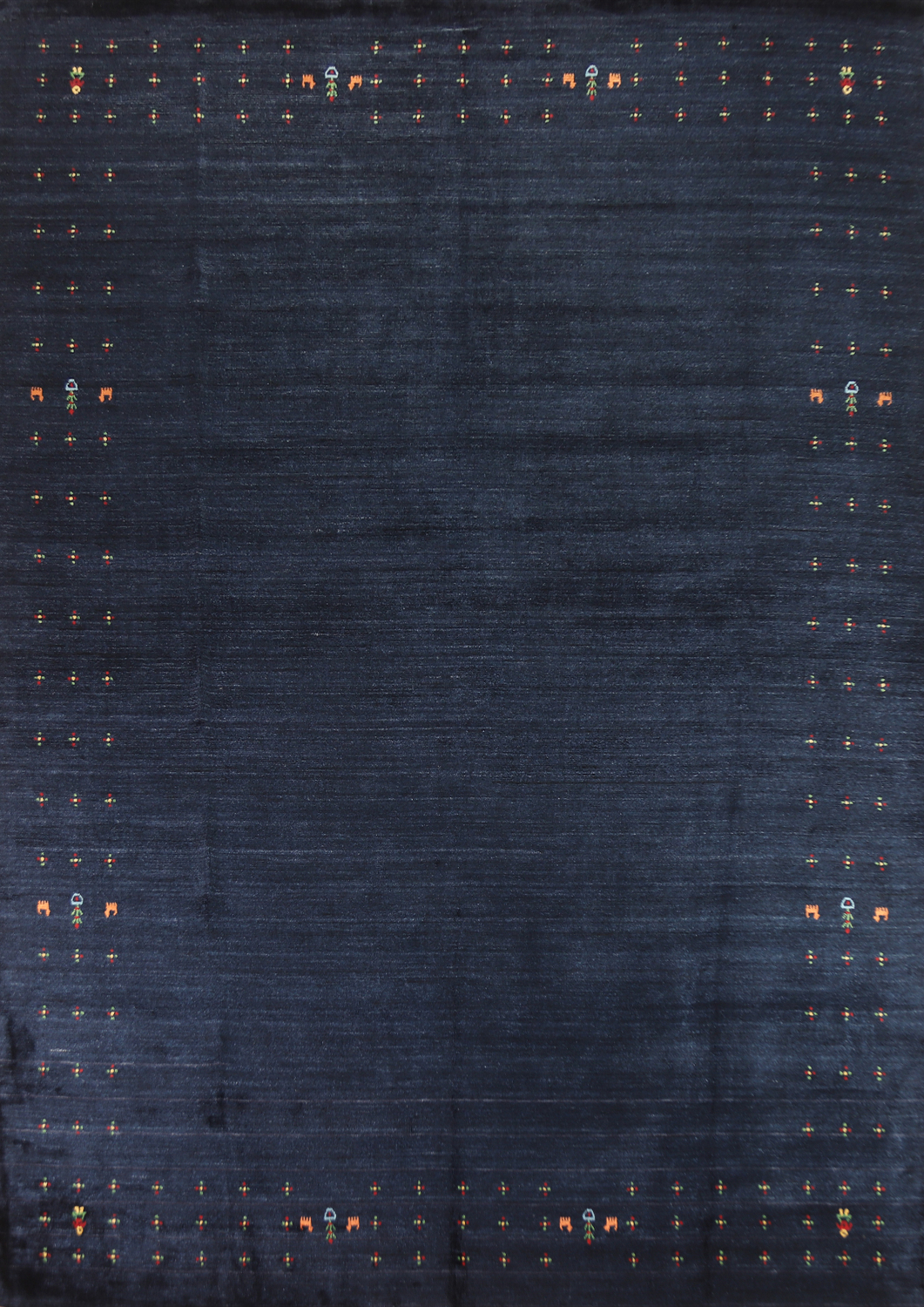 Navy Blue Tribal Gabbeh Indian Area Rug 9x12