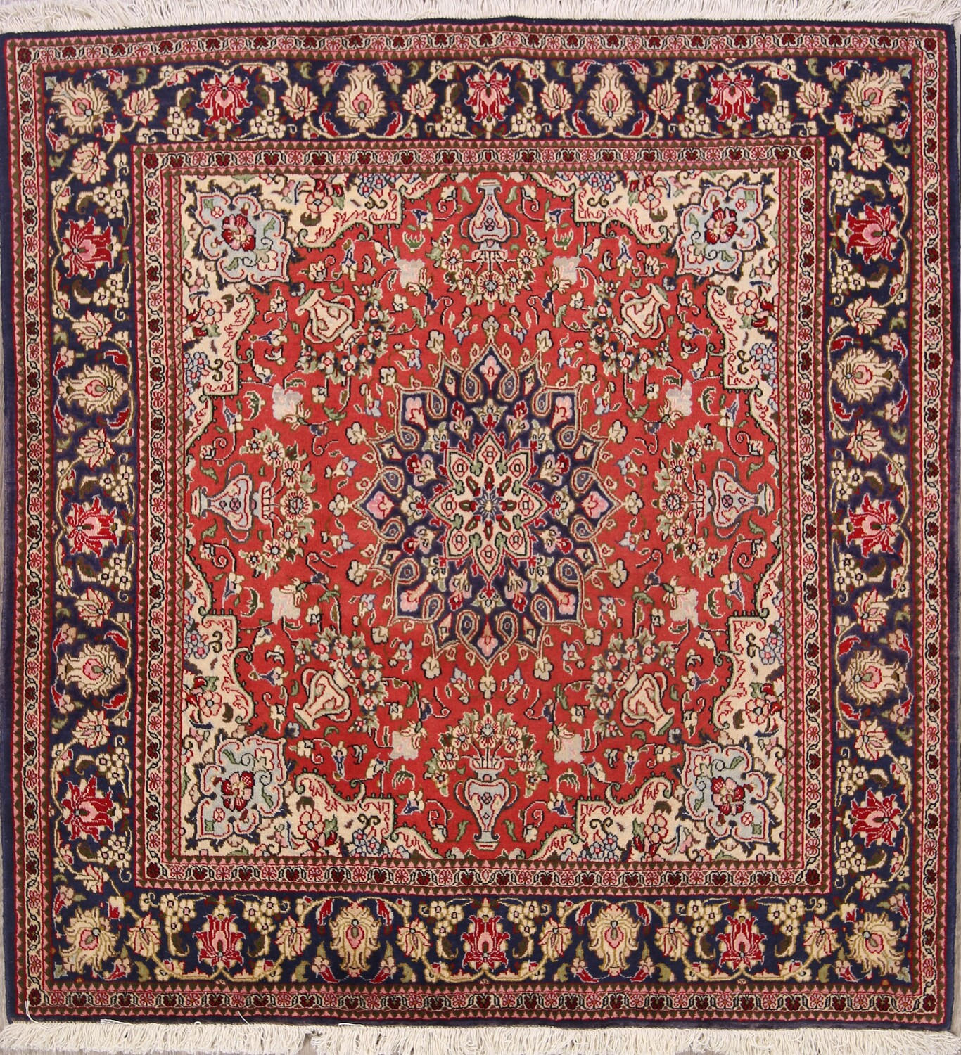 Square Floral 5x5 Sarouk Persian Area Rug