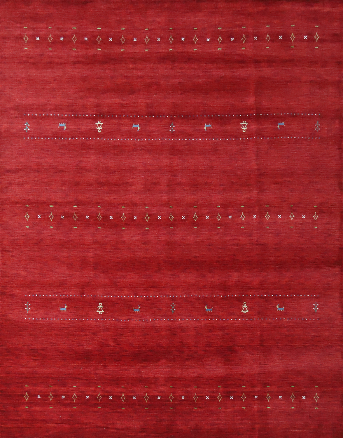 Little Animals Red Gabbeh Indian Area Rug 8x10