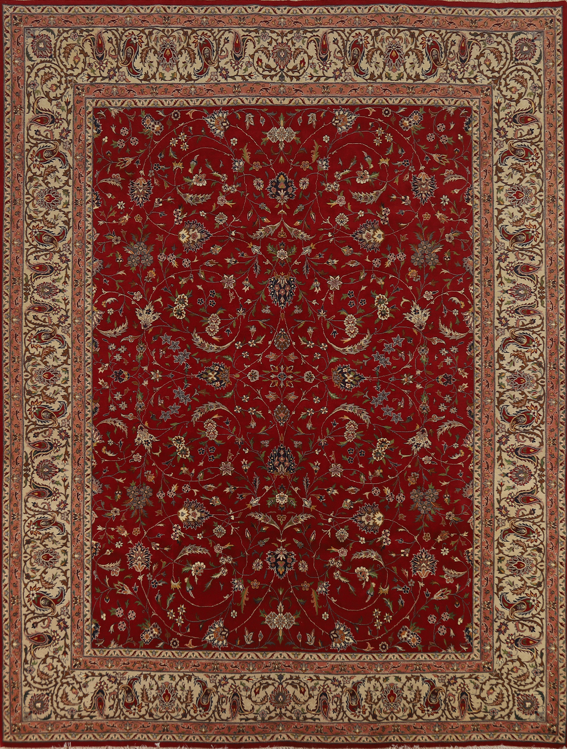 Vegetable Dye Red Floral Tabriz Chinese Area Rug 8x10