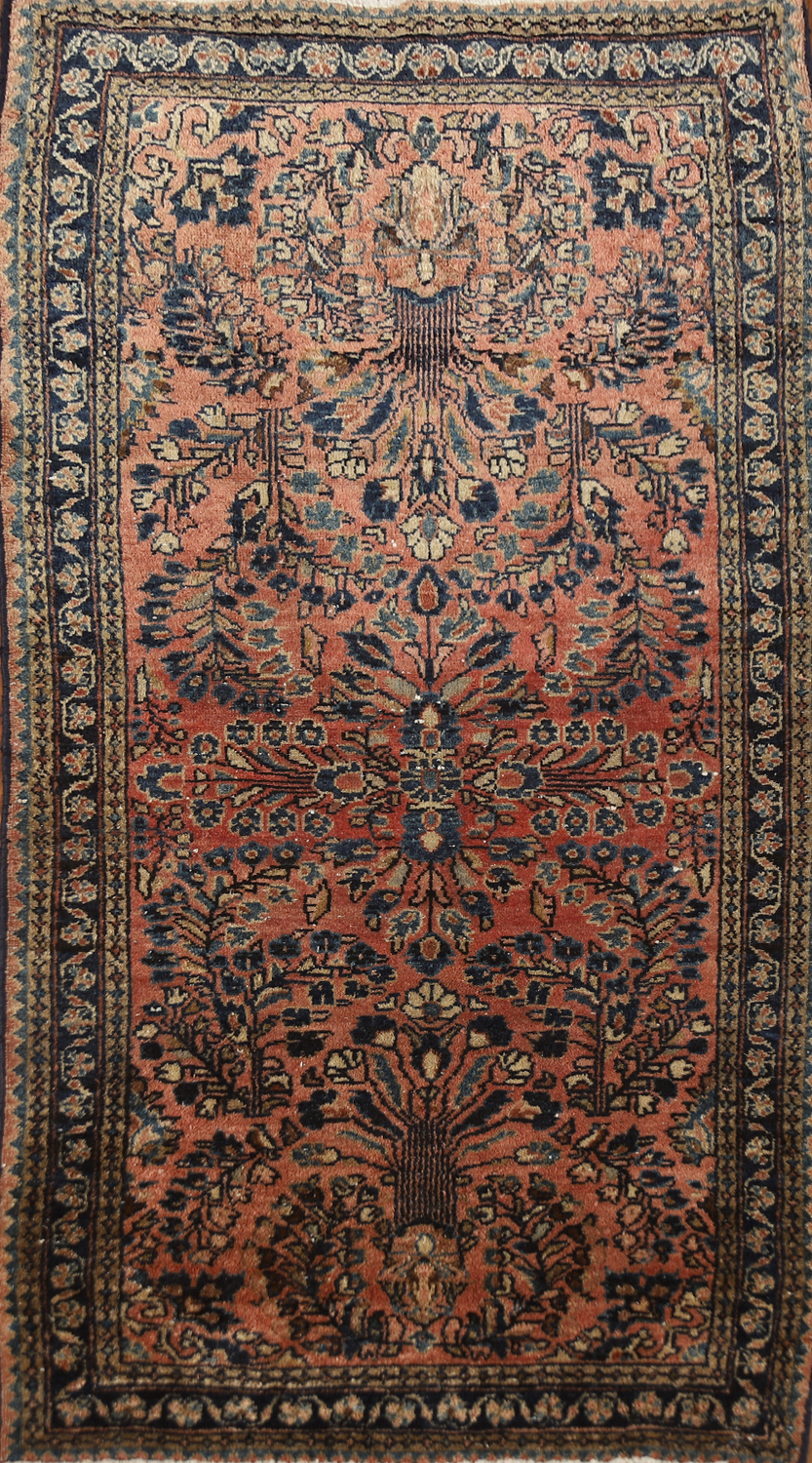 Vegetable Dye Antique Sarouk Persian Rug 2x4