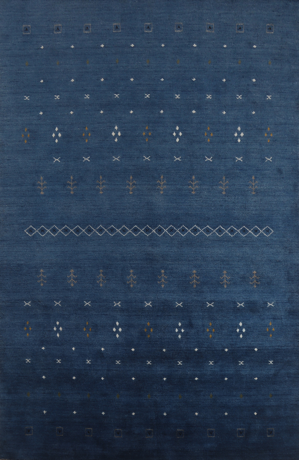 Blue Gabbeh Indian Area Rug 7x10