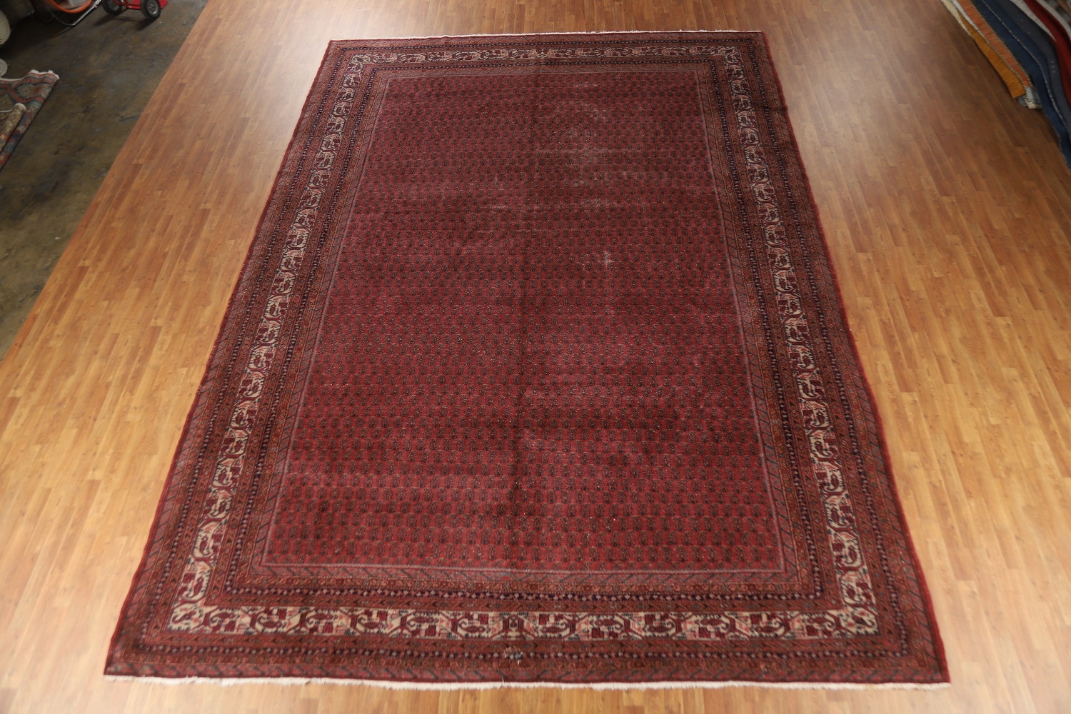 Antique Vegetable Dye Pink Botemir Persian Large Rug 12x16