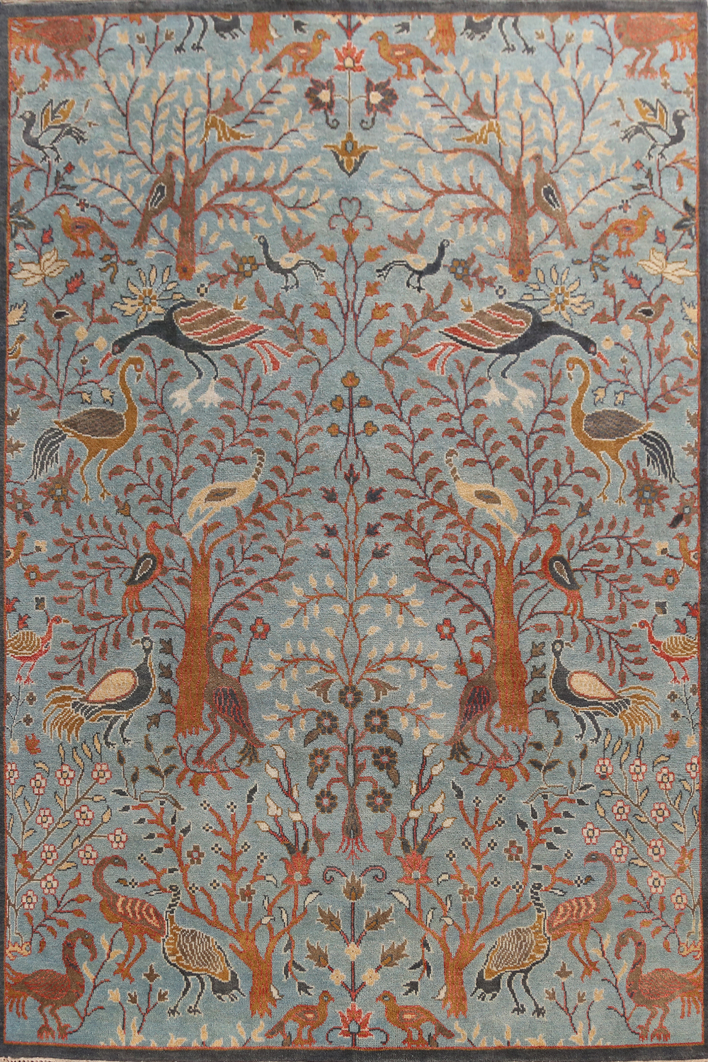 Animals Blue Ziegler Indian Area Rug 9x12