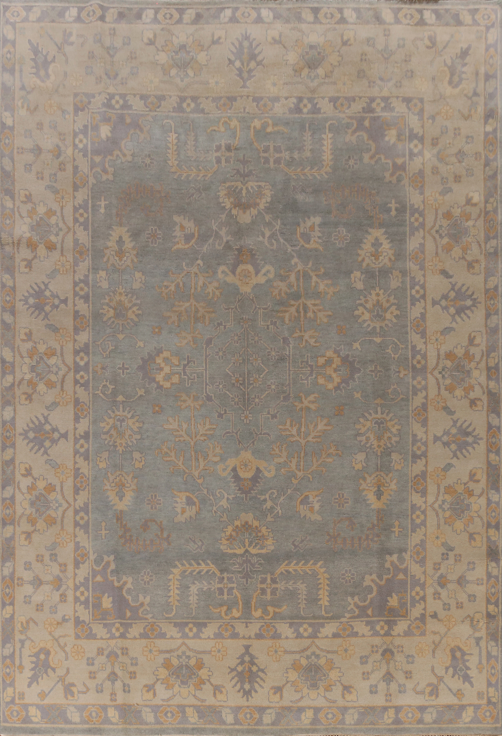 Blue Handmade Oushak Indian Large Rug 10x14