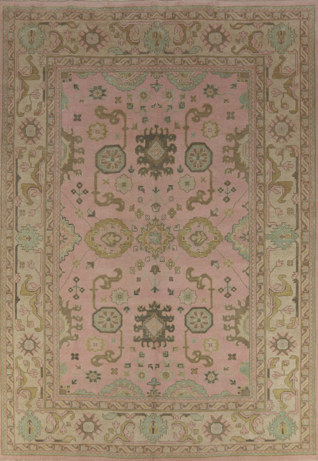 Pink Handmade Oushak Indian Area Rug 9x12
