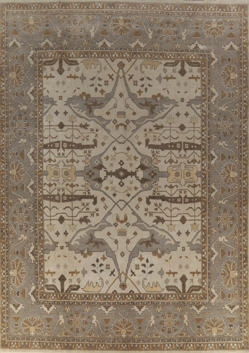 Earth Tone Oushak Indian Large Rug 12x15