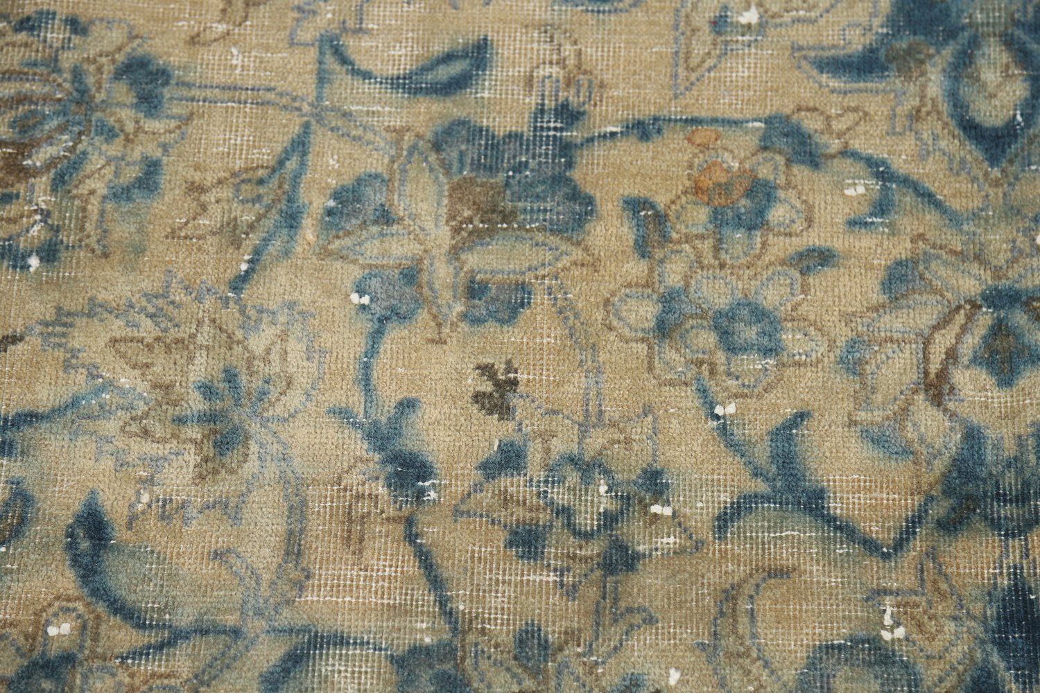 Distressed Wool Floral Tabriz Persian Area Rug 6x10