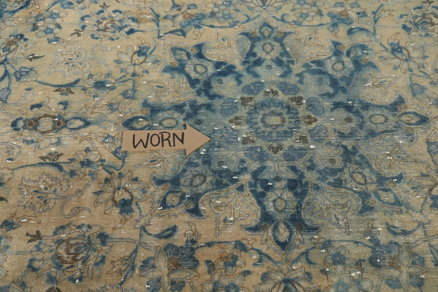 Distressed Wool Floral Tabriz Persian Area Rug 6x10