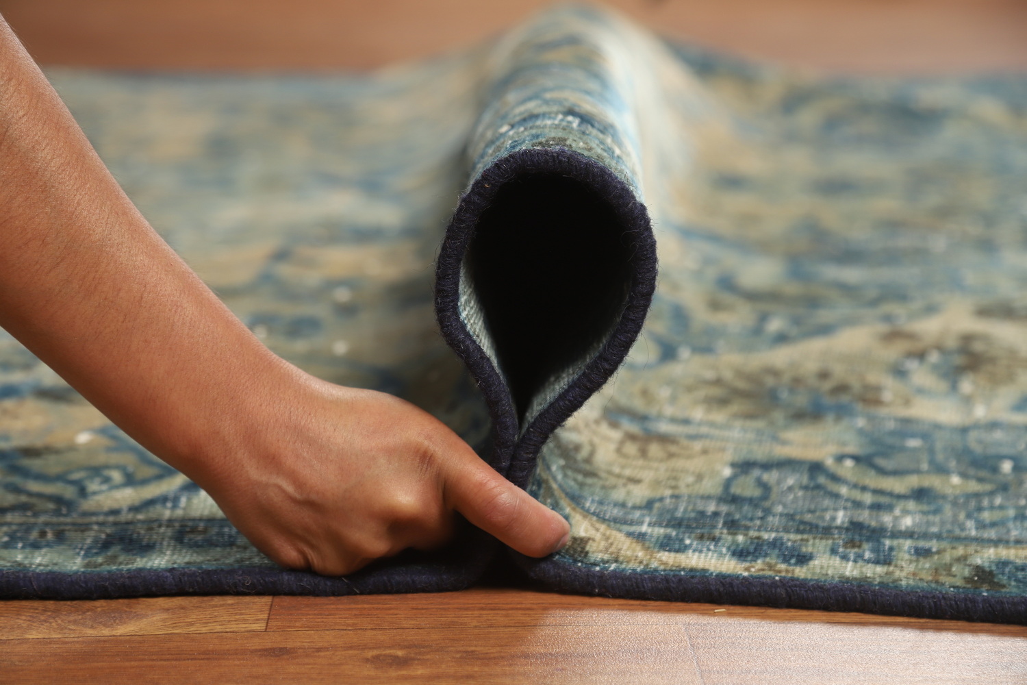 Distressed Wool Floral Tabriz Persian Area Rug 6x10