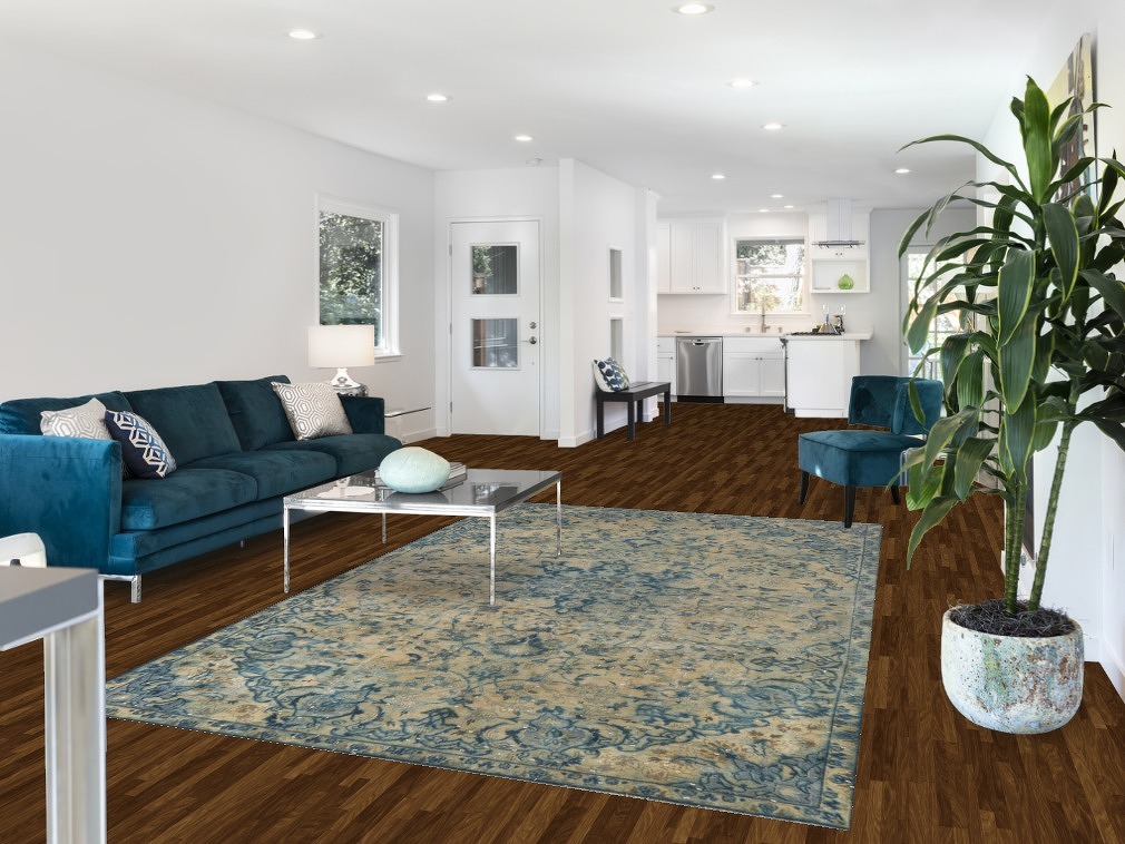 Distressed Wool Floral Tabriz Persian Area Rug 6x10