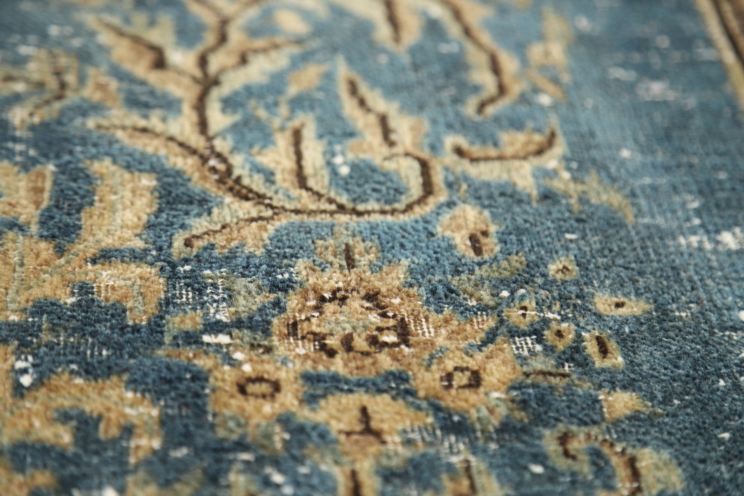 Blue Medallion Kerman Persian Rug 5x7