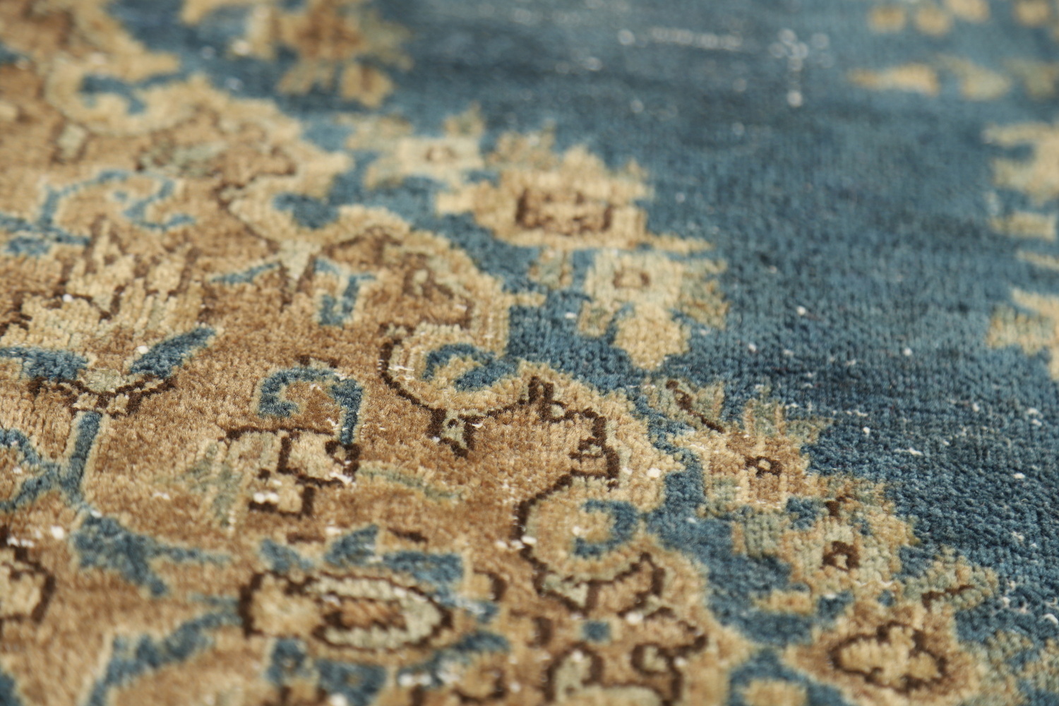 Blue Medallion Kerman Persian Rug 5x7