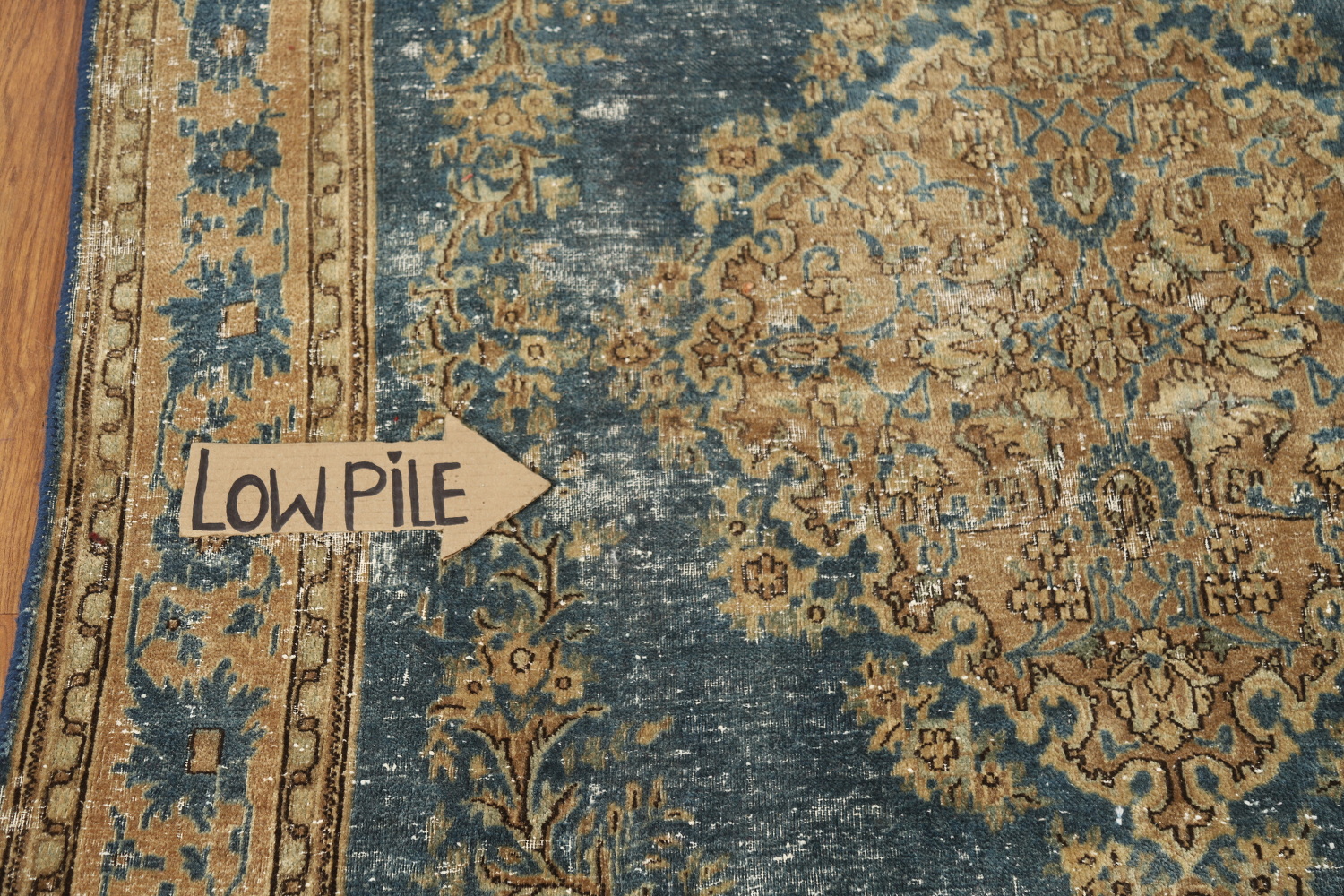 Blue Medallion Kerman Persian Rug 5x7