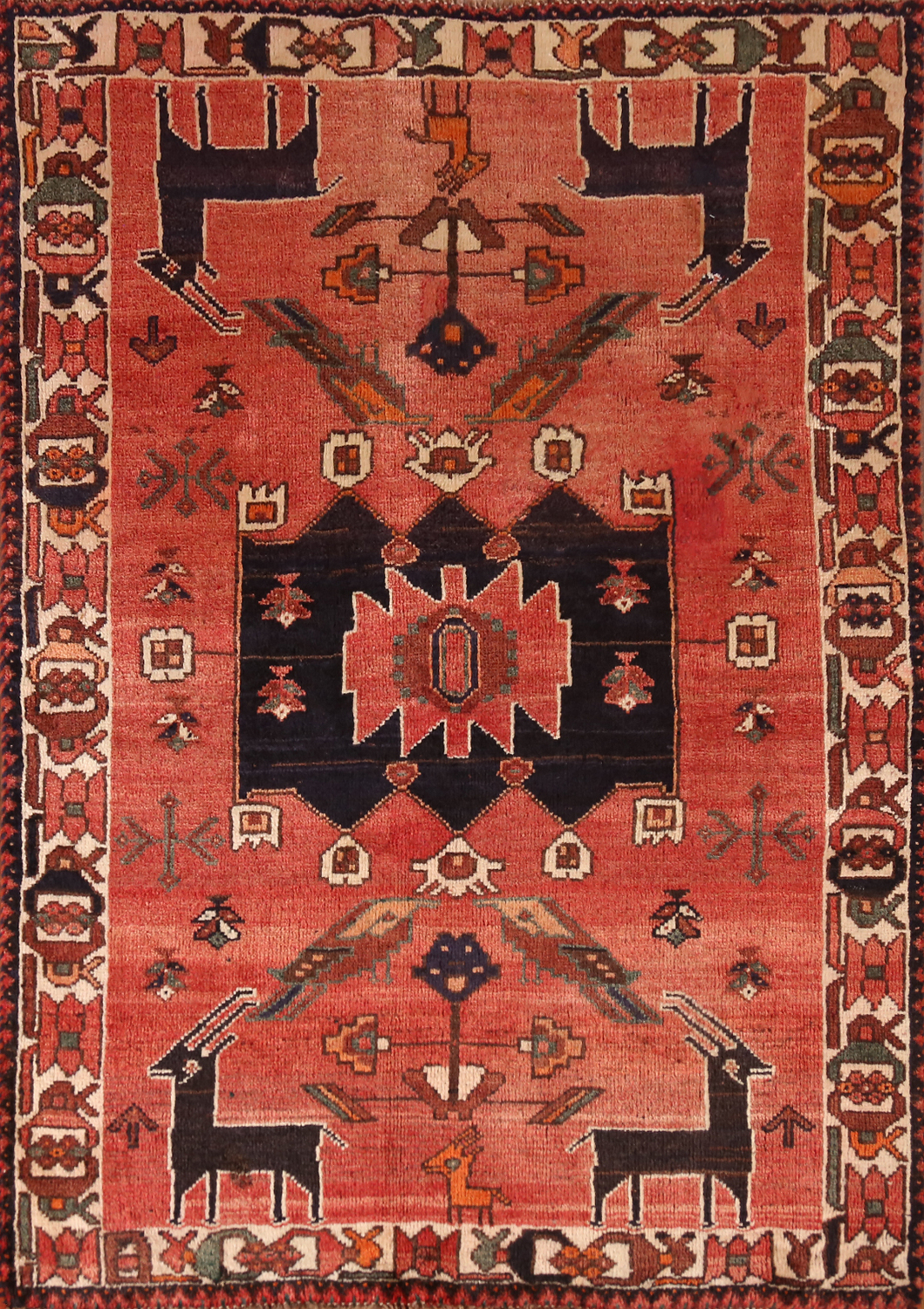Distressed Tribal Sirjan Persian Rug 4x5