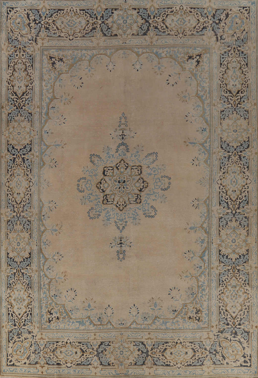 Vintage Wool Kerman Persian Large Rug 10x14